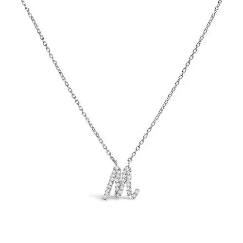 HAUS OF BRILLIANCE 10k Gold Diamond Accent Initial Pendant Necklace - White | M